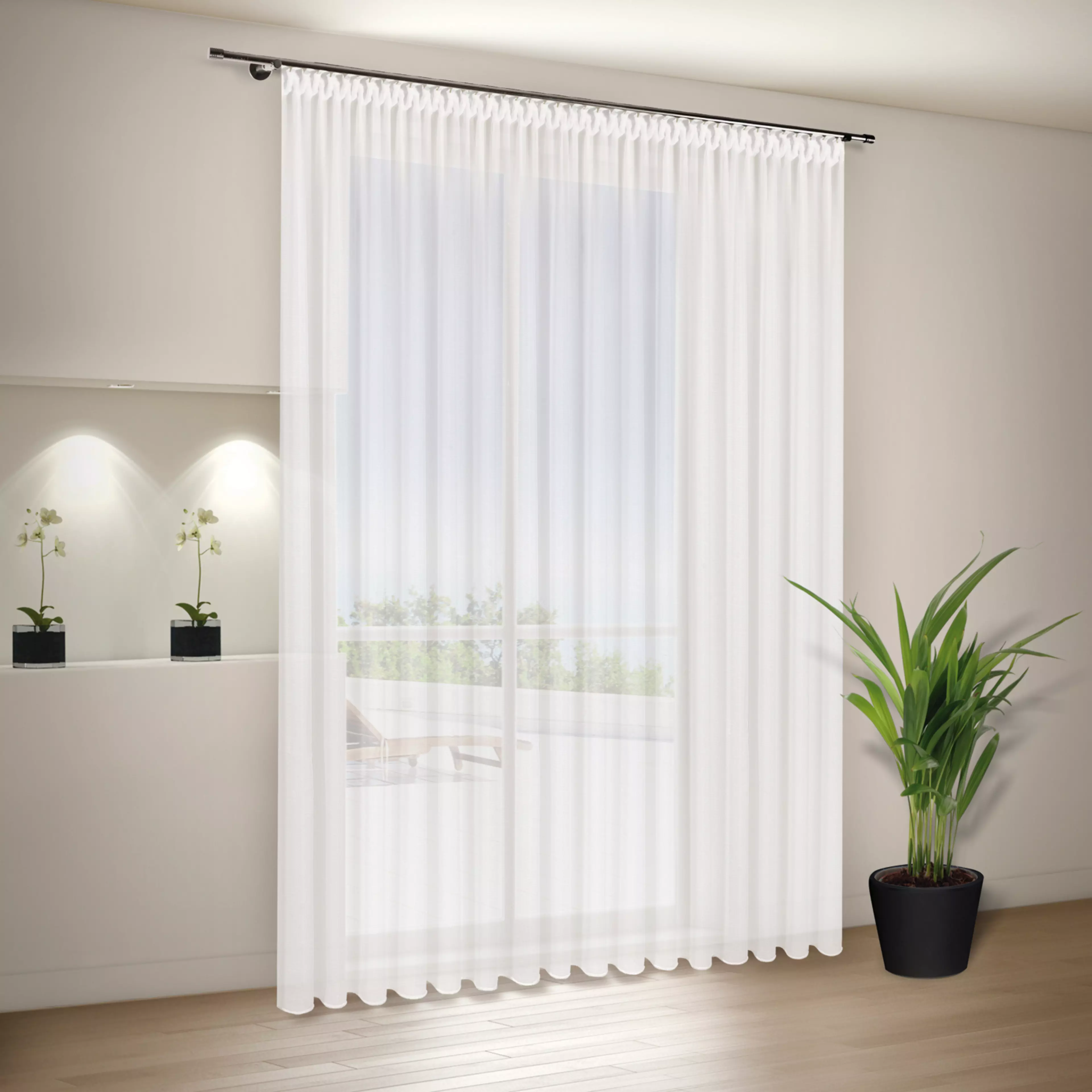 Schne Fertiggardine Mit Kruselband Bild